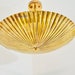 Mid Century Spikes Ceiling Brass Flush Mount Fixture Pendant 6 Light ...