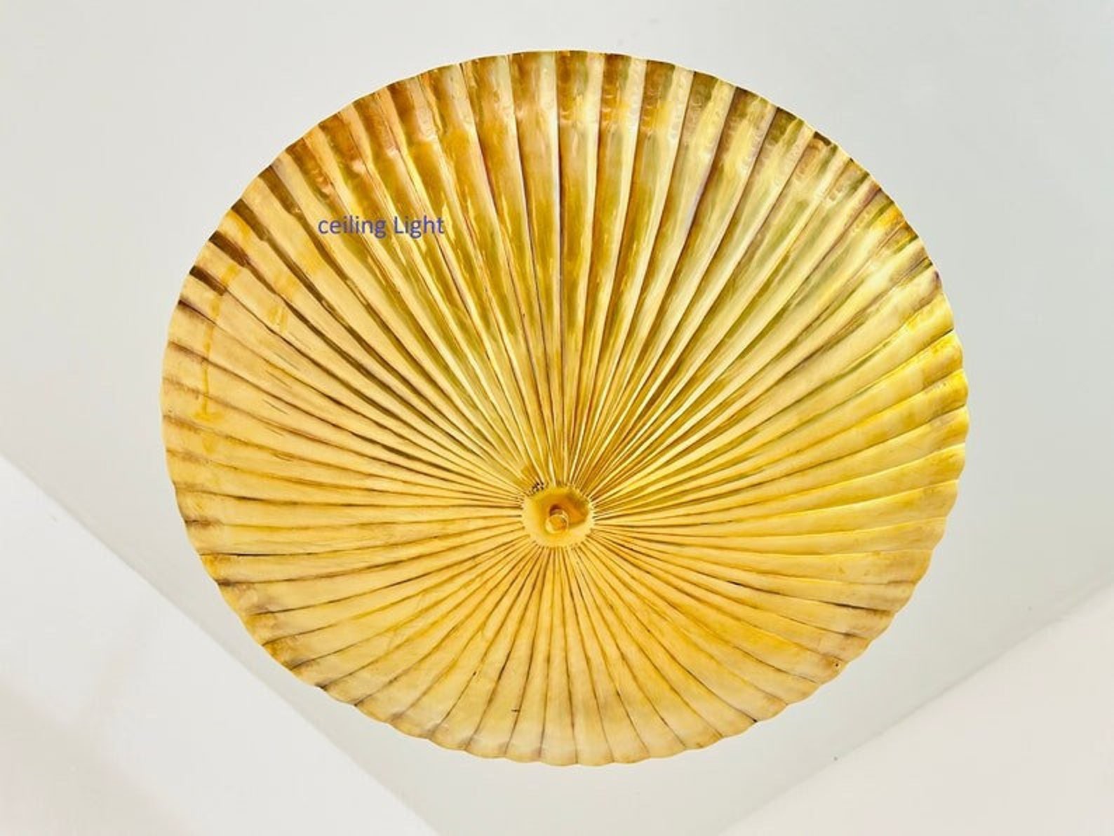 Mid Century Spikes Ceiling Brass Flush Mount Fixture Pendant 6 Light ...