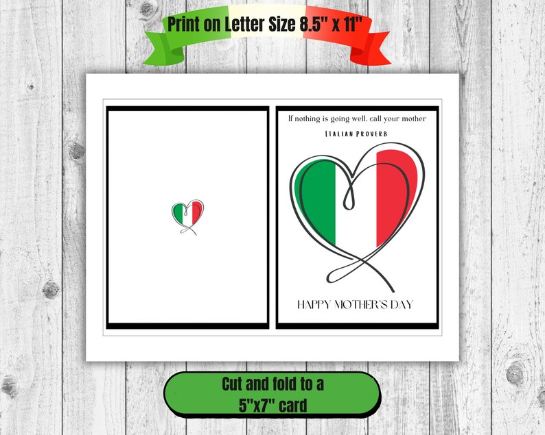 Italian Mothers Day Card Printable Mom Gift Italian Digital - Etsy