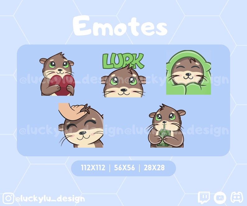 Cute Otter Twitch Emotes for Streamer Discord and Youtube - Etsy