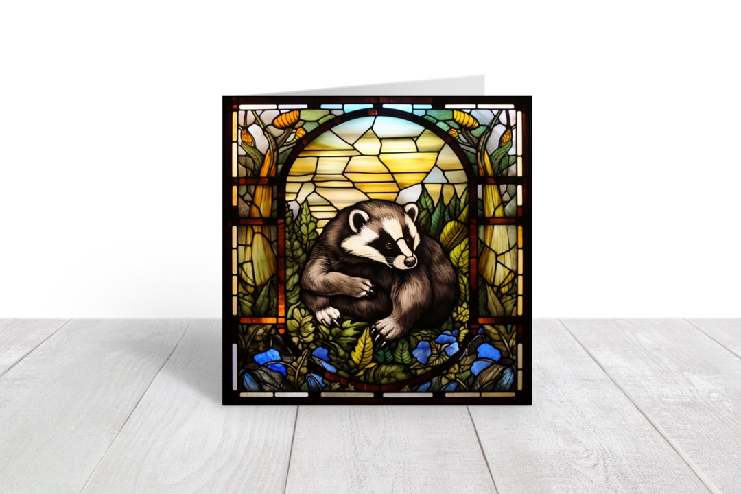 Badger in Sunrise Greetings Card - Etsy