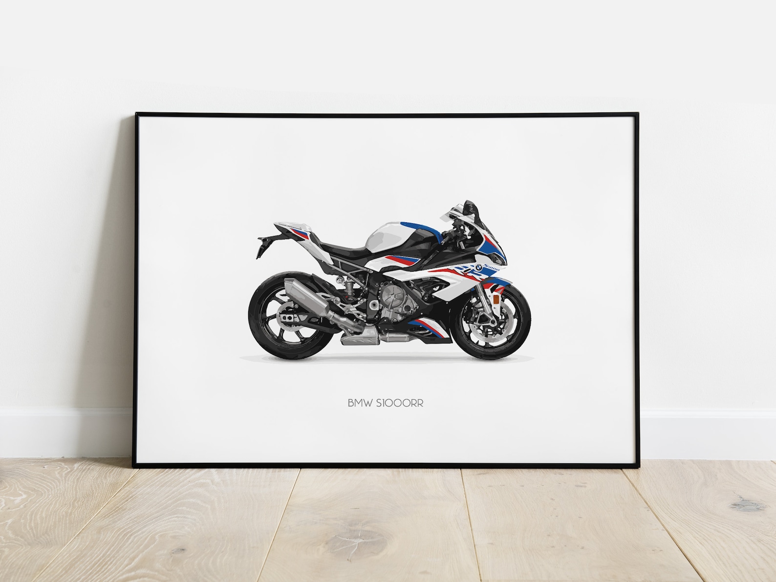 BMW S1000RR Poster Digital Motorcycle Illustration Wall Art Printable ...