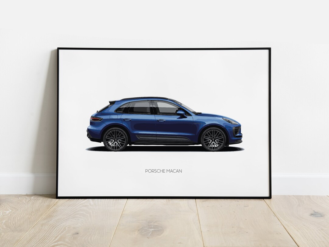 PORSCHE MACAN Poster Car Digital Illustration Wall Art Printable ...