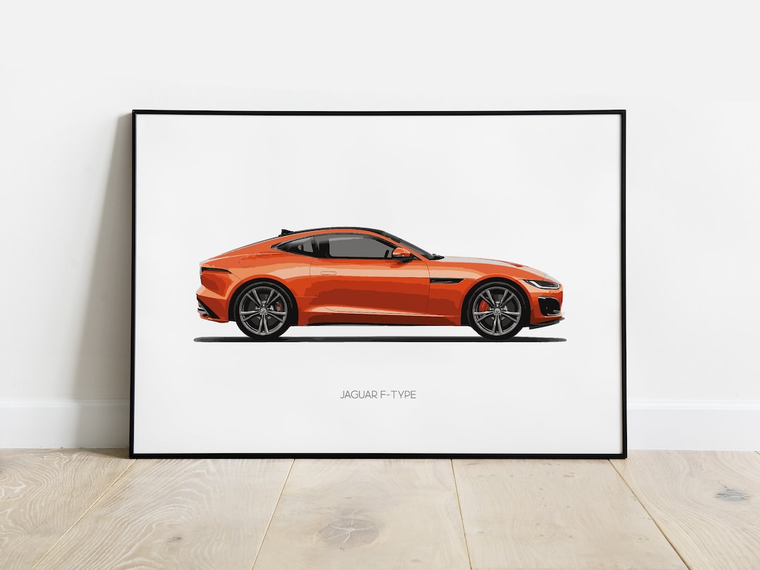 JAGUAR F-TYPE Poster - Car Digital Illustration Wall Art Printable ...