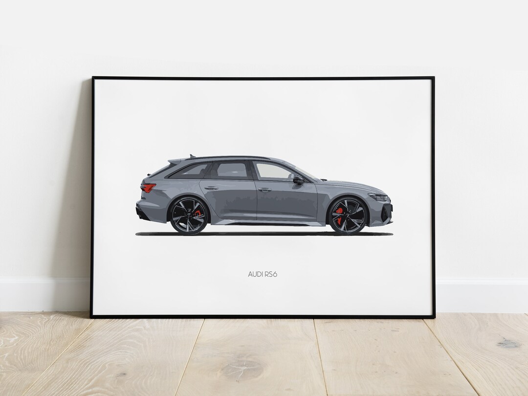 AUDI RS6 Poster Car Digital Illustration Wall Art Printable Automotive ...