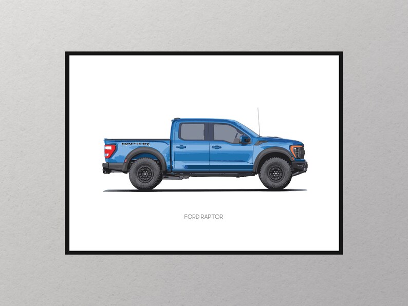 FORD RAPTOR Poster Car Digital Illustration Wall Art Printable ...