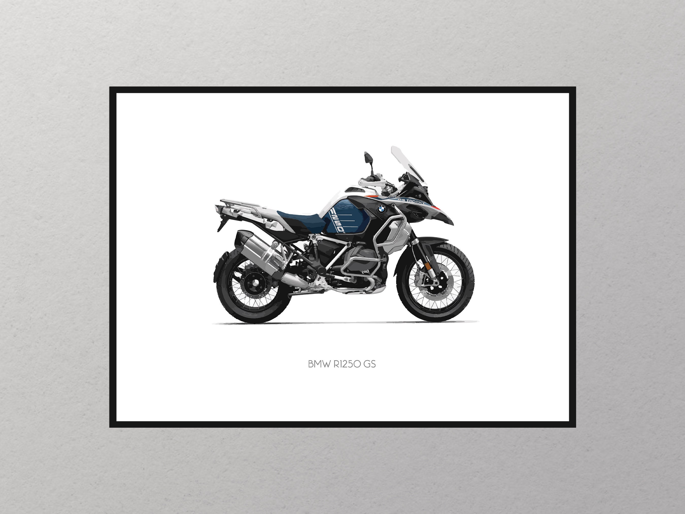 BMW R1250 GS Poster Digital Motorcycle Illustration Wall Art - Etsy