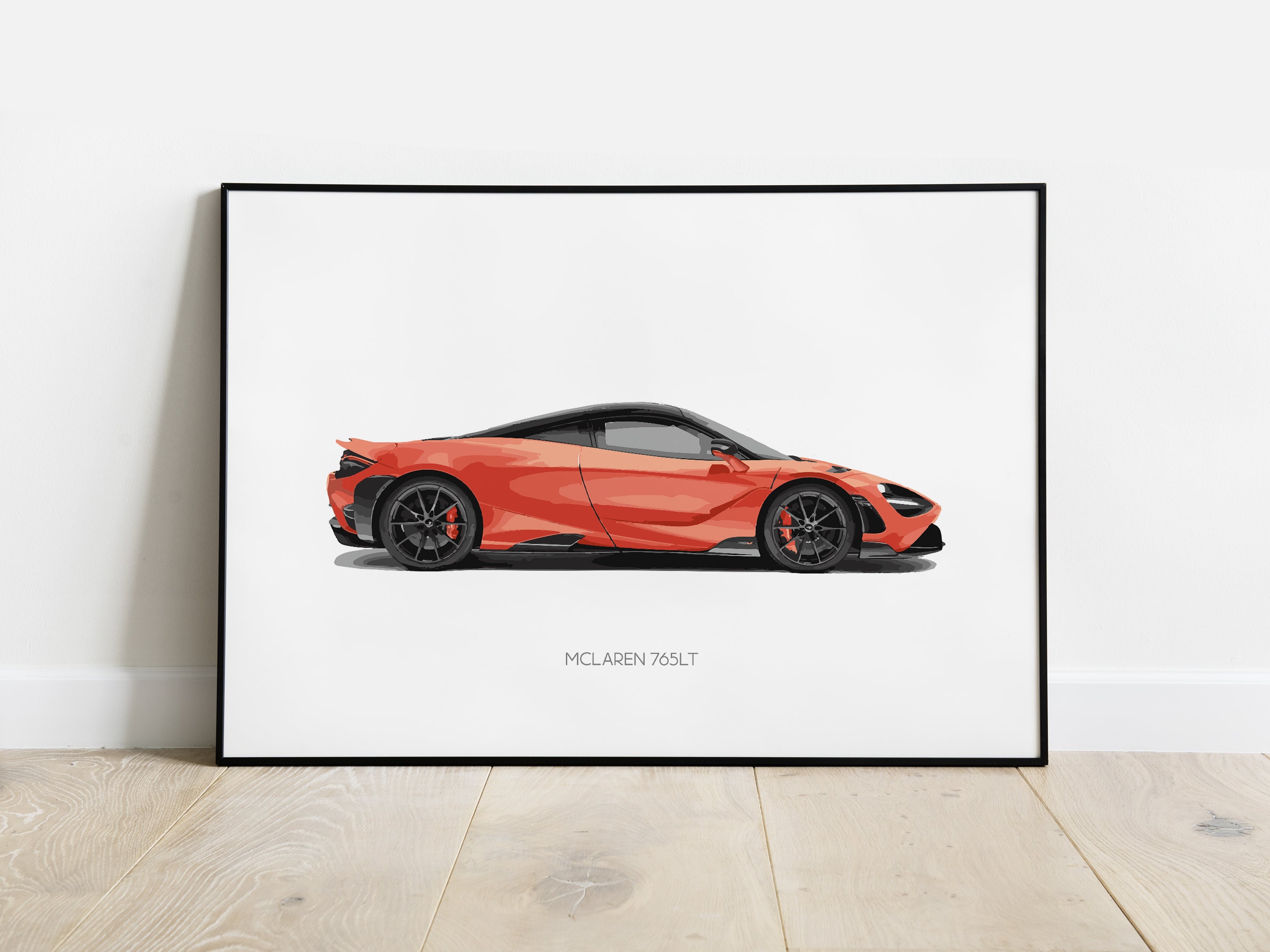 MCLAREN 765LT Poster Car Digital Illustration Wall Art Printable ...