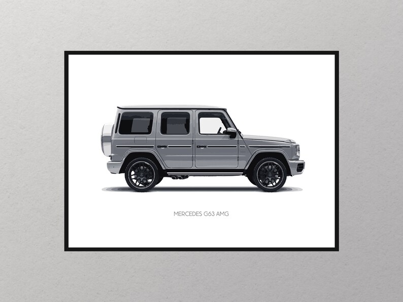 MERCEDES G63 AMG Poster Car Digital Illustration Wall Art Printable ...