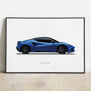 LOTUS EMIRA Poster Car Digital Illustration Wall Art Printable ...