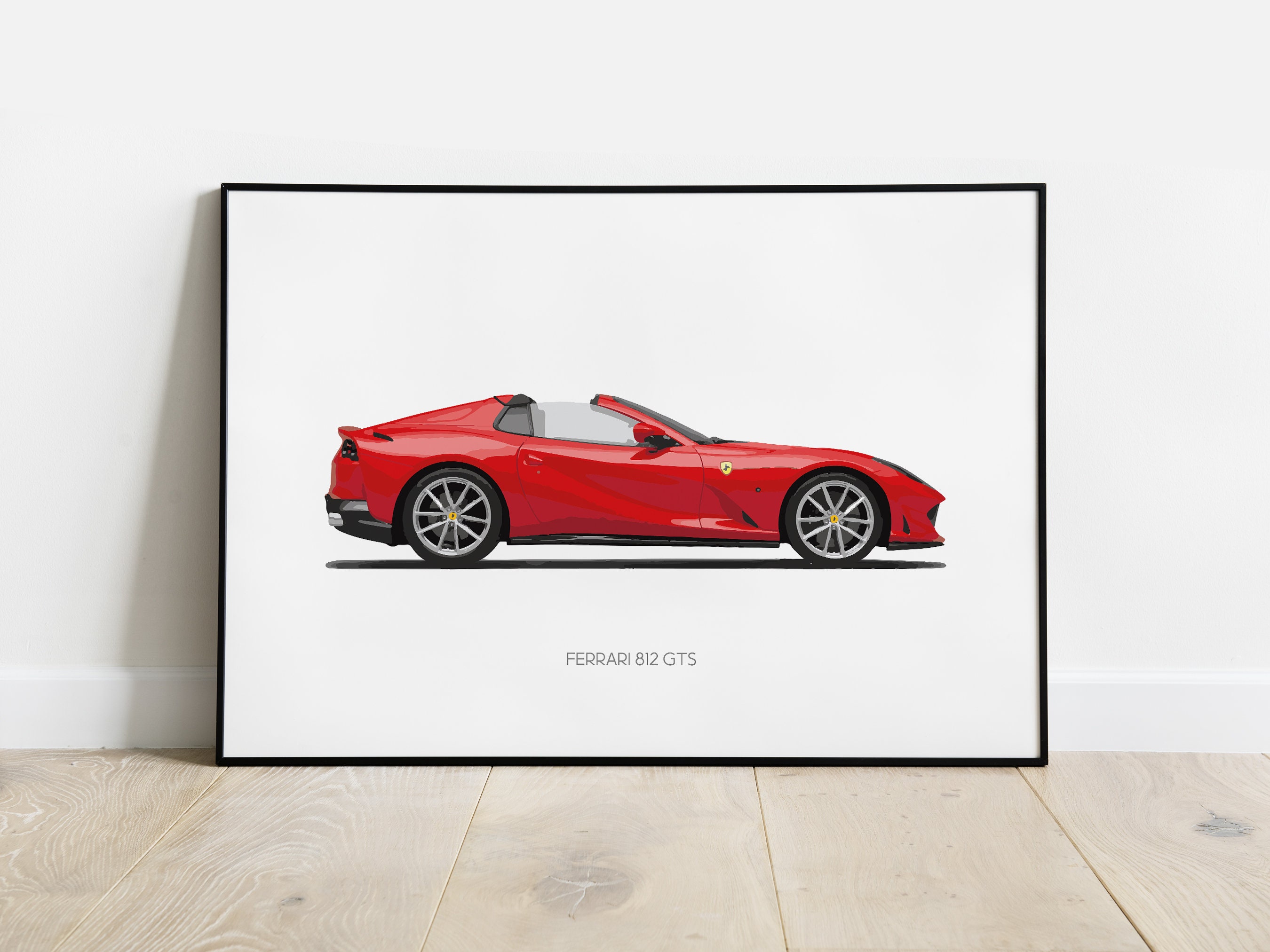 FERRARI 812 GTS Poster Car Digital Illustration Wall Art - Etsy
