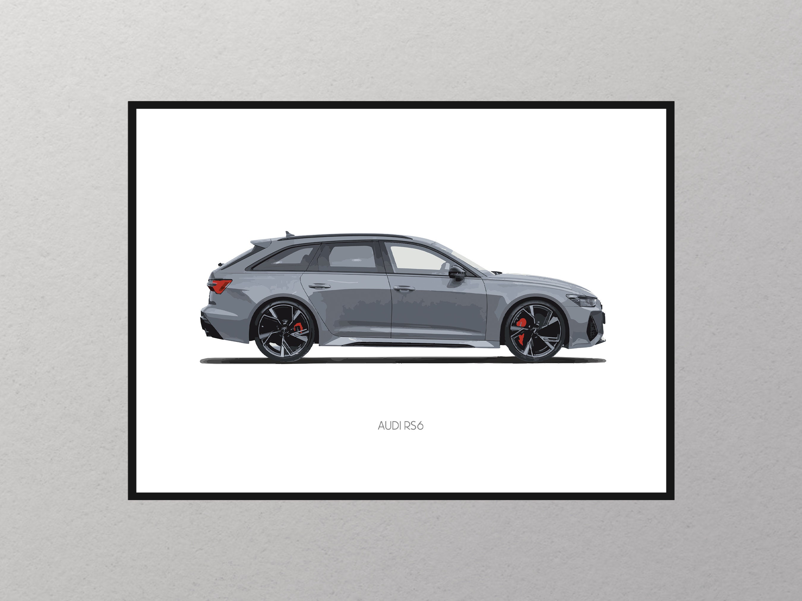 AUDI RS6 Poster Car Digital Illustration Wall Art Printable Automotive ...