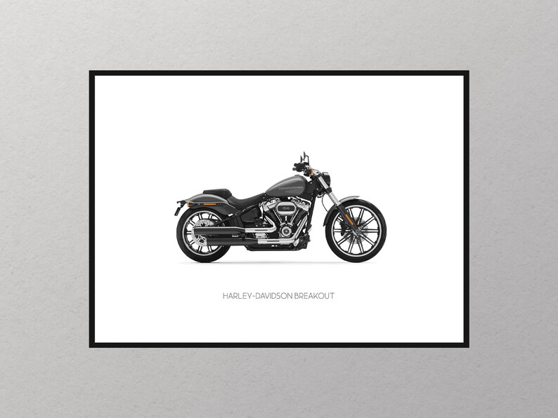 HARLEY DAVIDSON BREAKOUT Poster Digital Motorcycle Illustration Wall ...