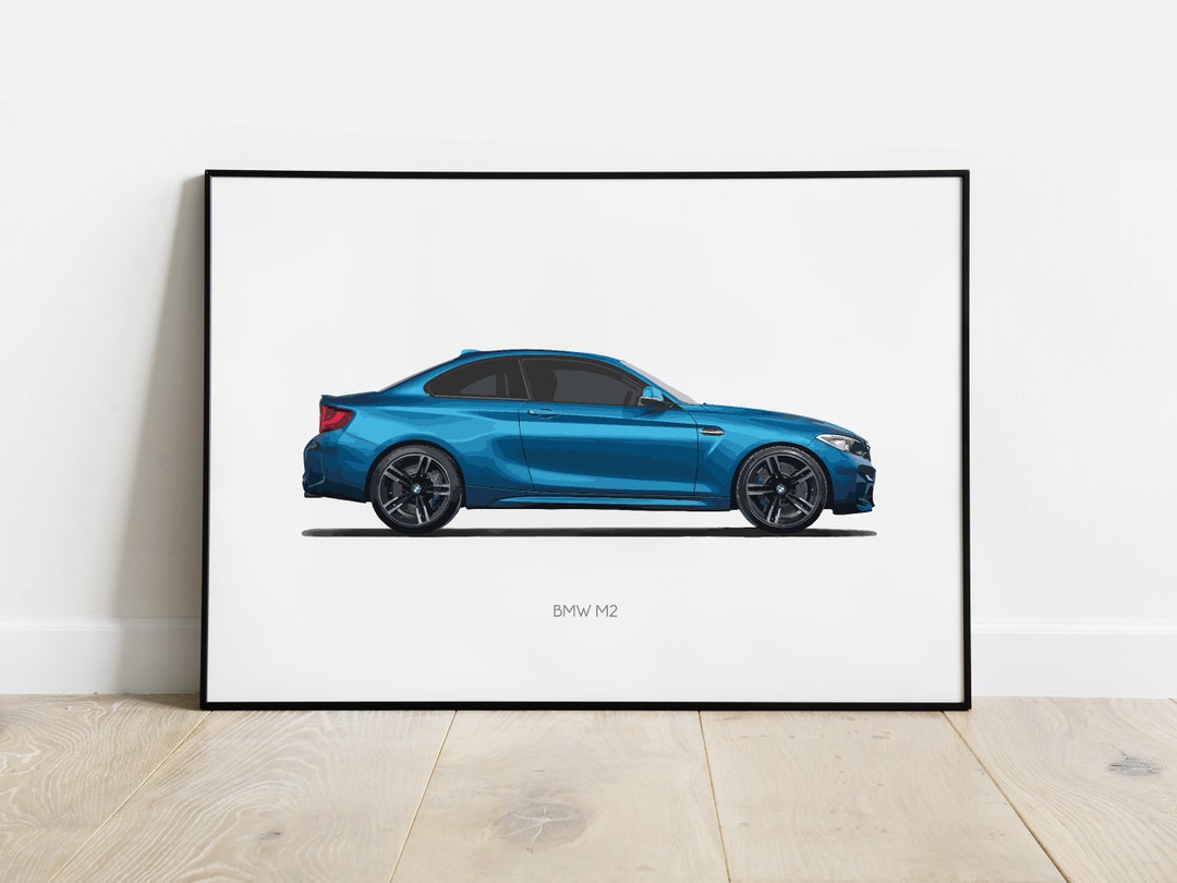 BMW M2 Poster Car Digital Illustration Wall Art Printable Automotive Art - Etsy