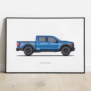 FORD RAPTOR Poster Car Digital Illustration Wall Art Printable ...