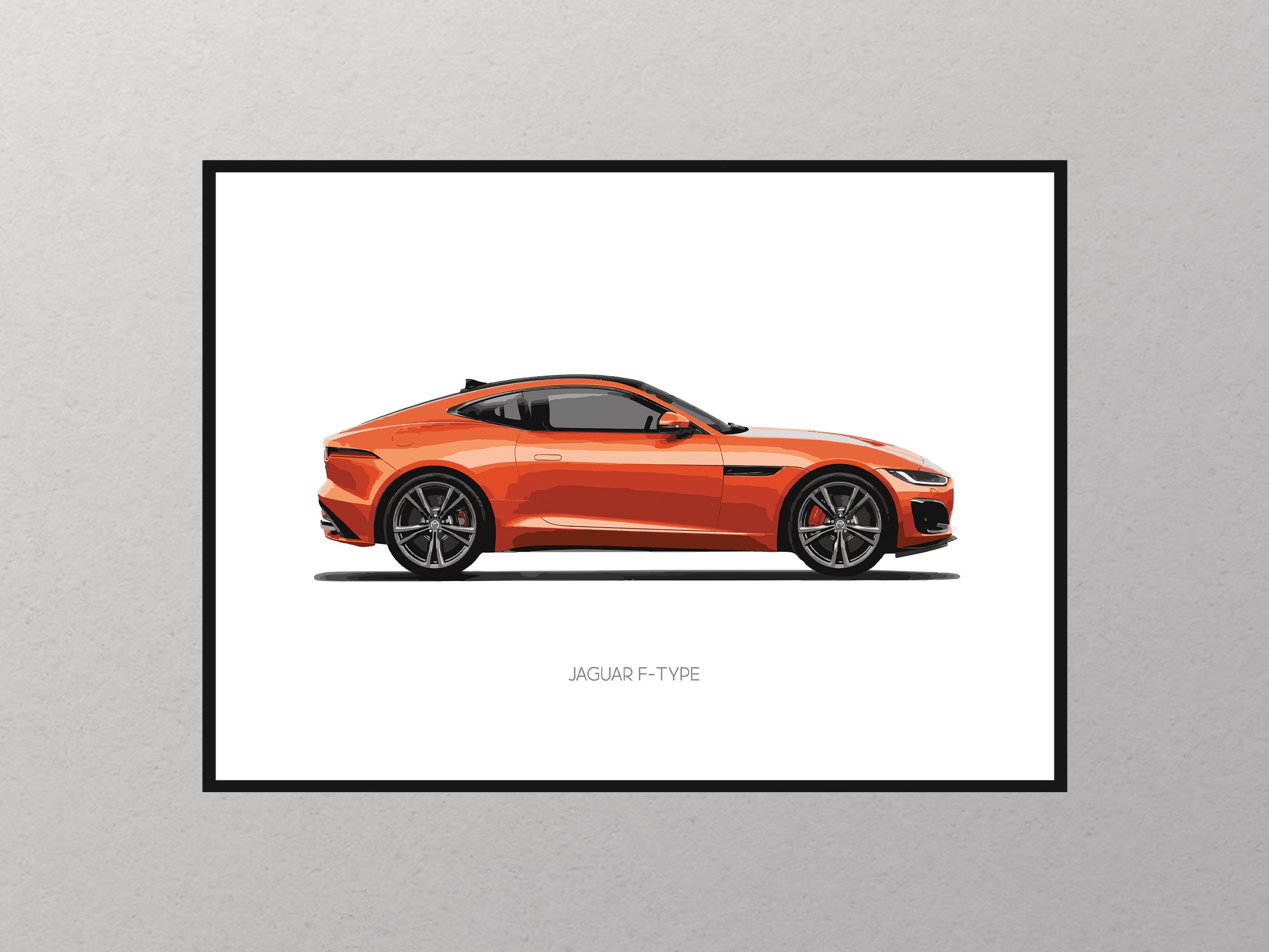 JAGUAR F-TYPE Poster Car Digital Illustration Wall Art Printable ...