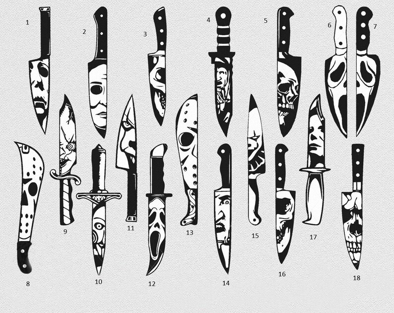 Horror Knives 3D Printed Bookmarks | Scary Movie Themed Bookmars | Uk ...