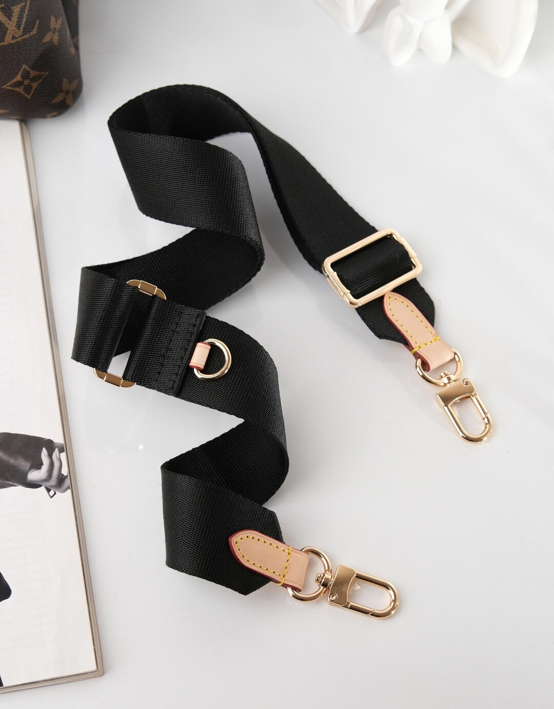 Black Multi Pochette Strap, Women Bag Hanger, Multi Pochette ...