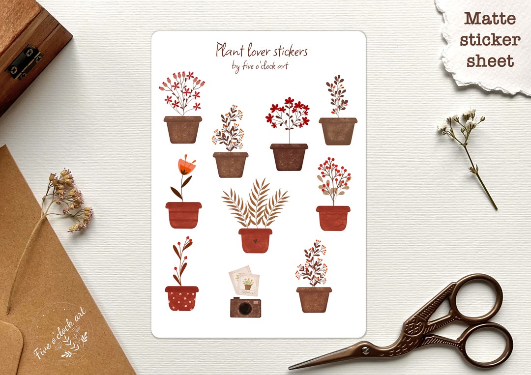 Plant Lovers Stickers Matte Sticker Flower Pot Stickers - Etsy
