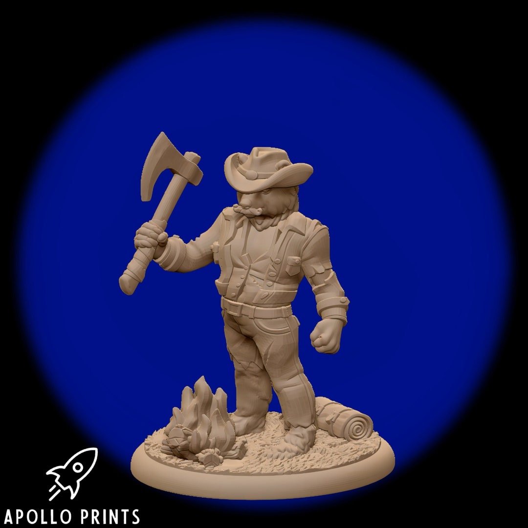 Barbarian Miniature Bear Miniature Custom Miniatures - Etsy