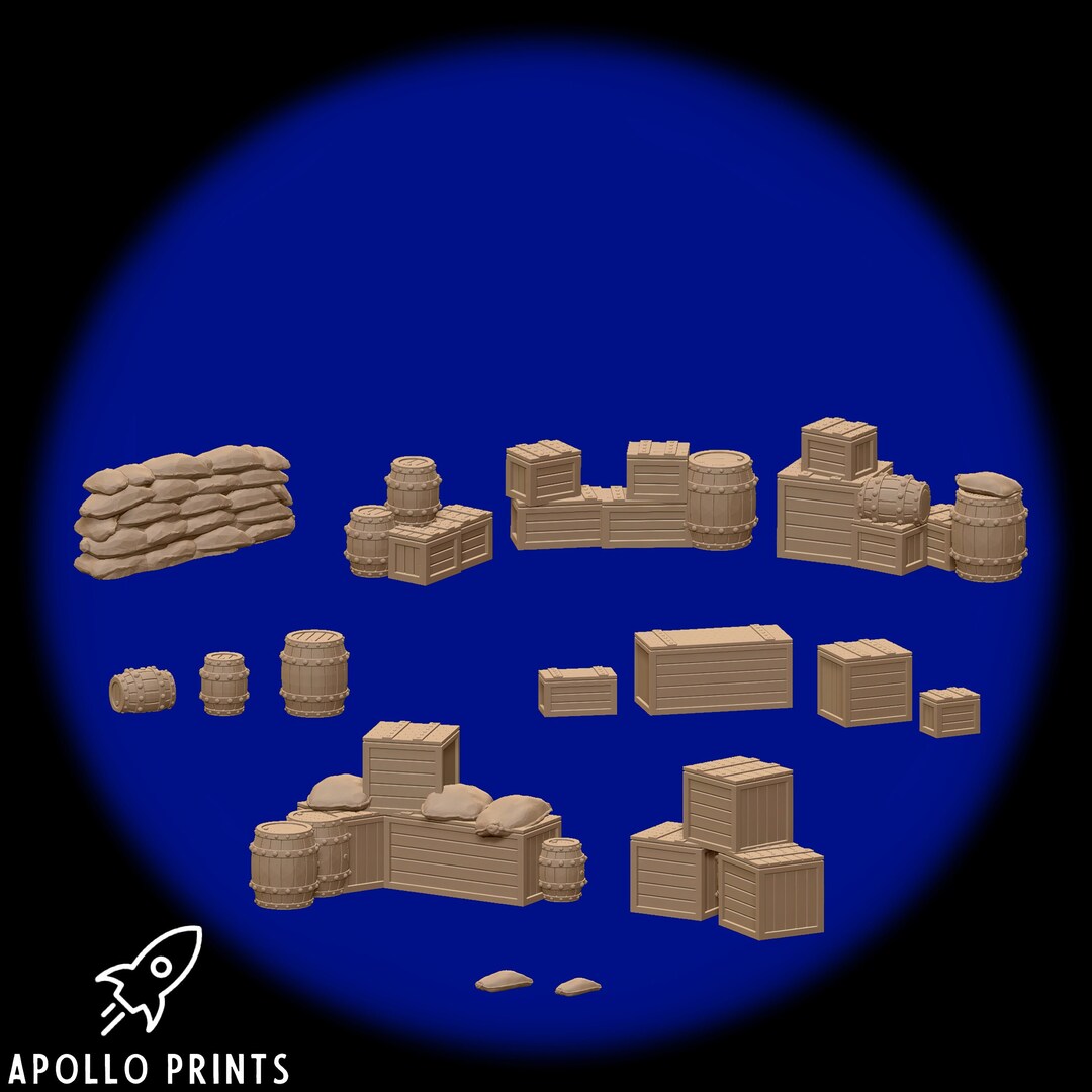 Miniature Crates and Barrels DND Boxes Custom Miniatures - Etsy
