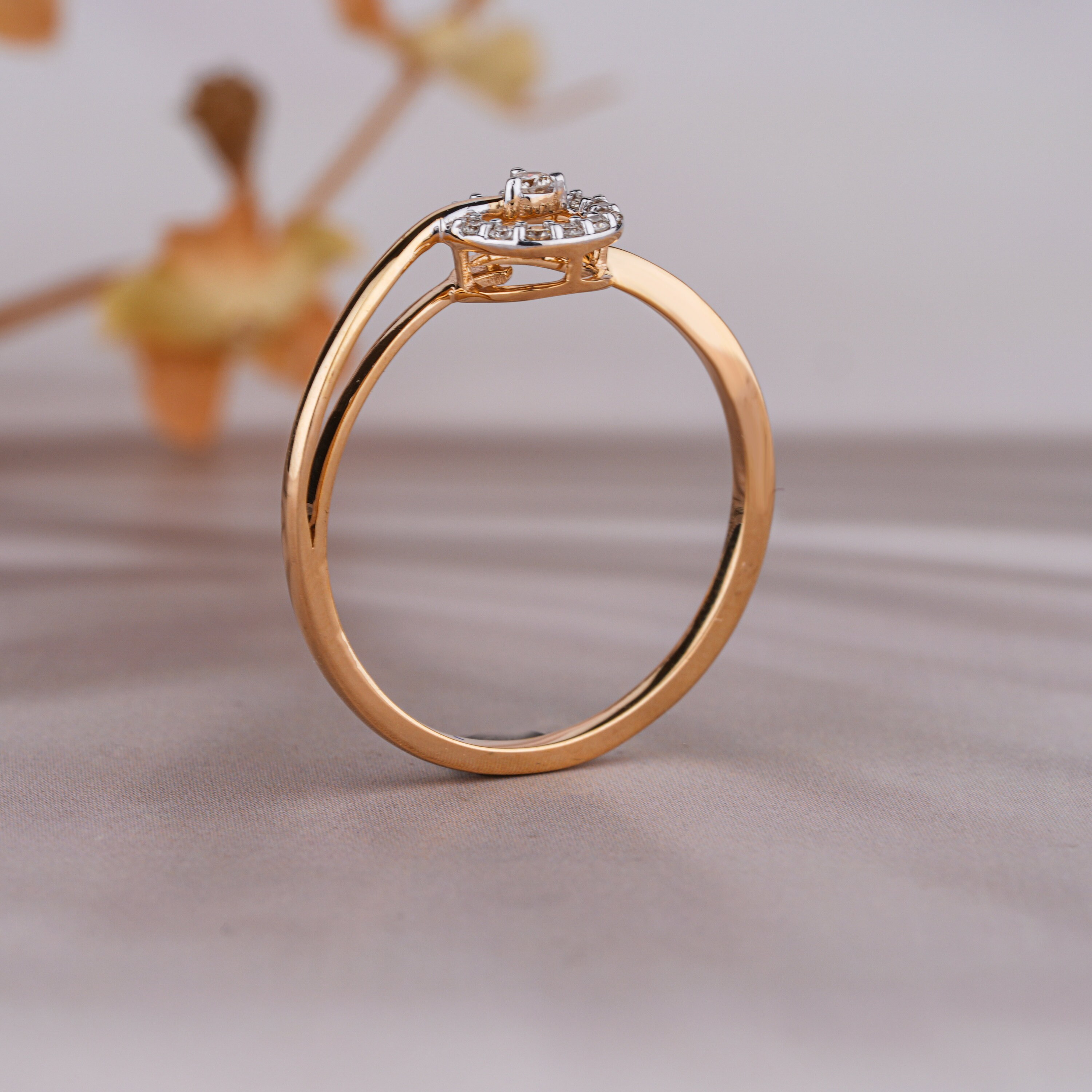 Elegant Circle Diamond Ring, Handmade Round Cut Natura Diamond Ring for ...