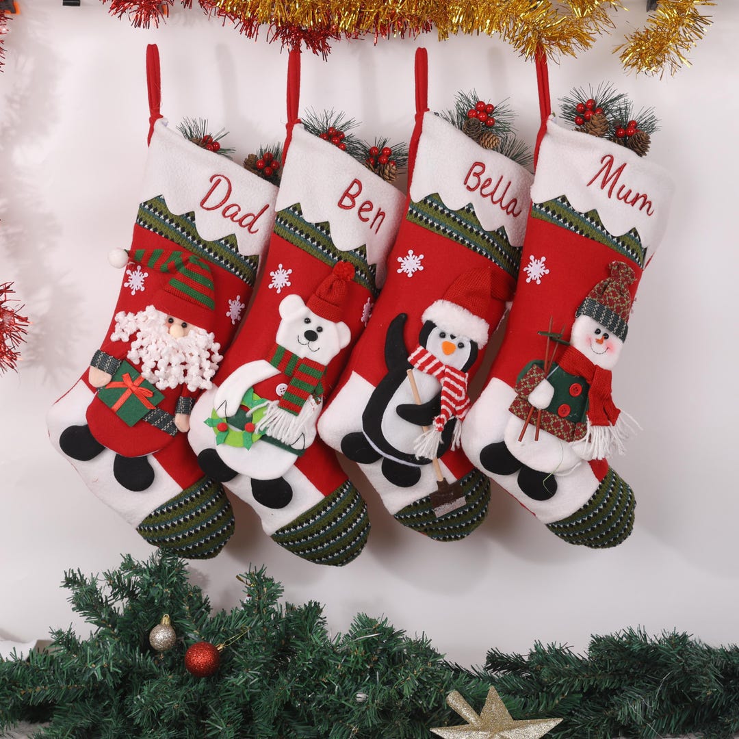 Personalised Family Stockings,holiday Stocking,monogram Stockings,3d ...