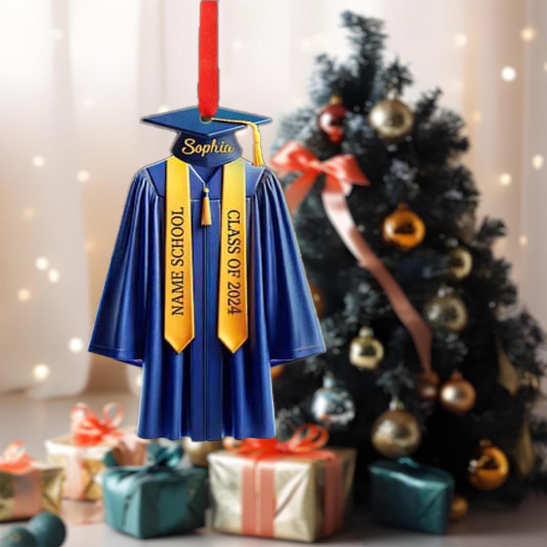 Custom Graduation Gown Ornament With Name,personalized Graduation ...