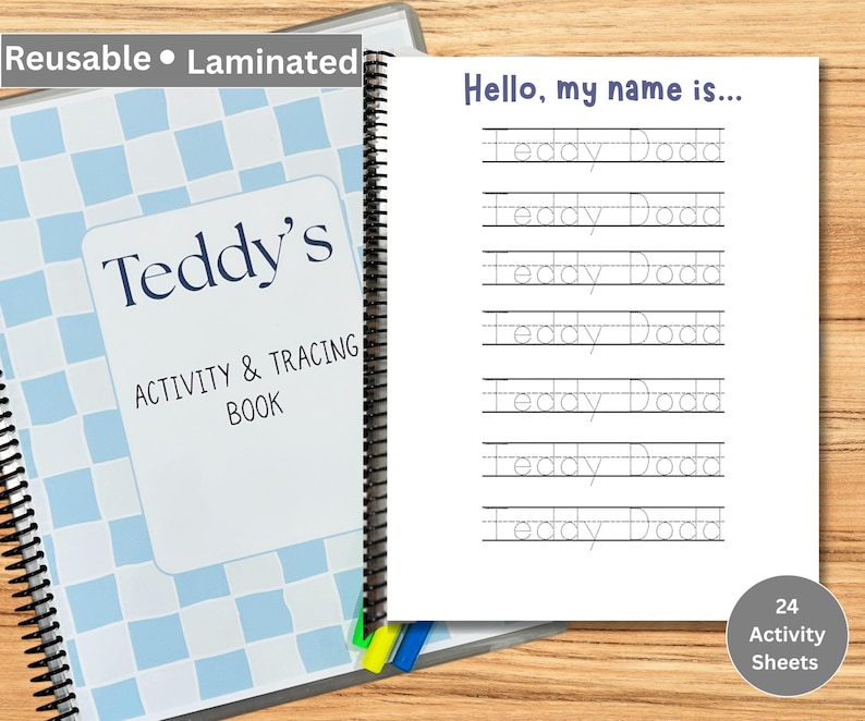 Personalized Name Pre-k Tracing Workbook: Laminated ABC, Numbers ...