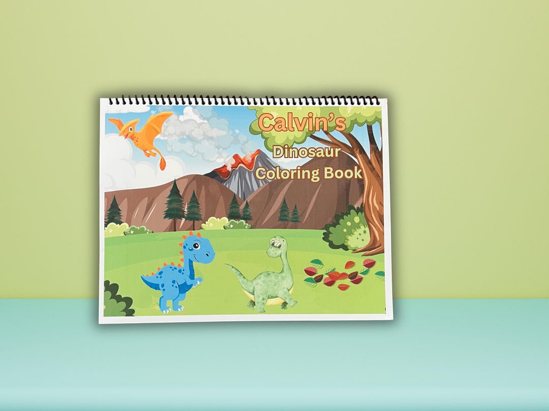 Personalized Kids Dinosaur Coloring Book / Childrens Color Book ...