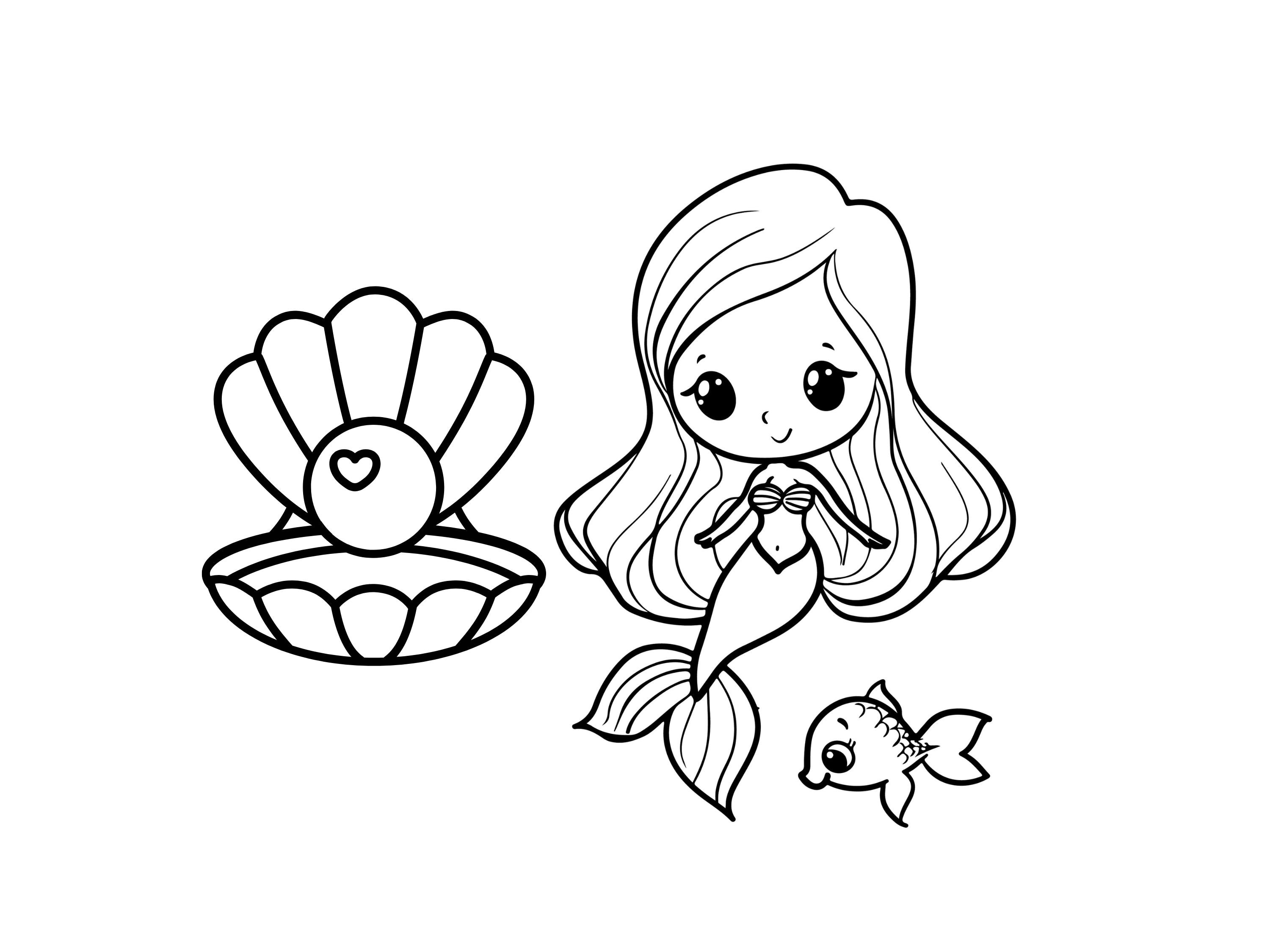 Magical Mermaid Coloring Pages Instant Download PDF Printable Coloring ...