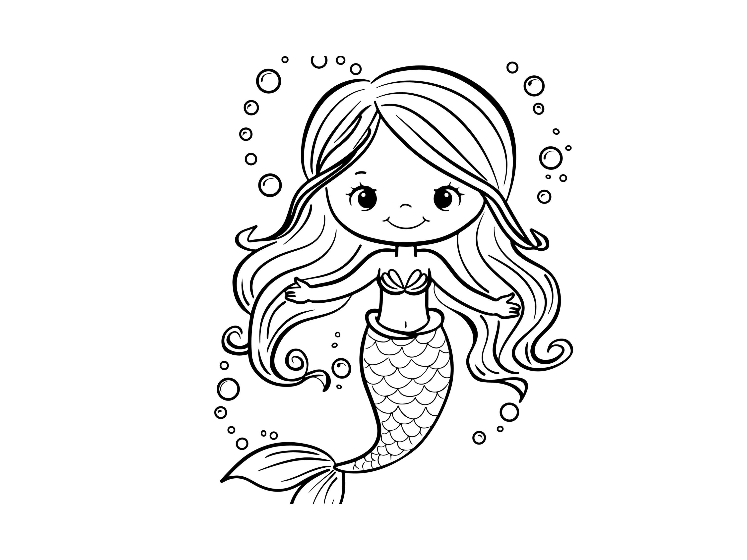 Magical Mermaid Coloring Pages Instant Download PDF Printable Coloring ...