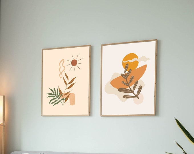 Set of 2 Boho Style, Printable Wall Arts,best for Your Wall, Digital ...