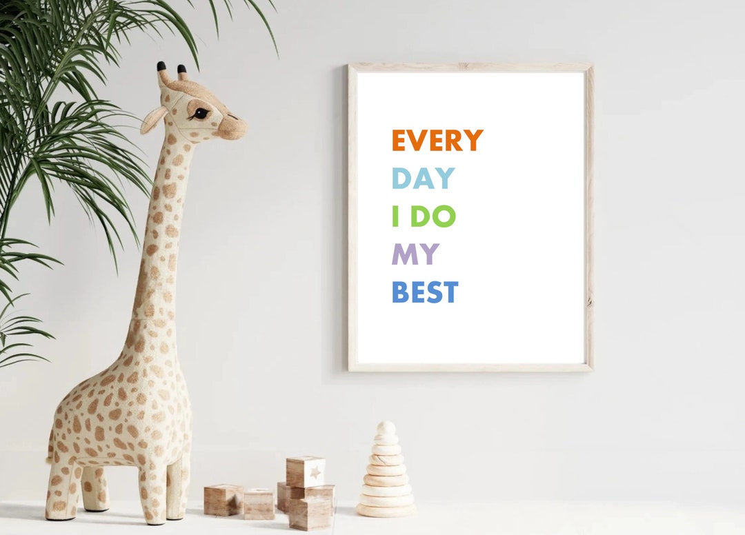 Kids Motivational Poster Educational Poster Nursery Wall Art Kids ...
