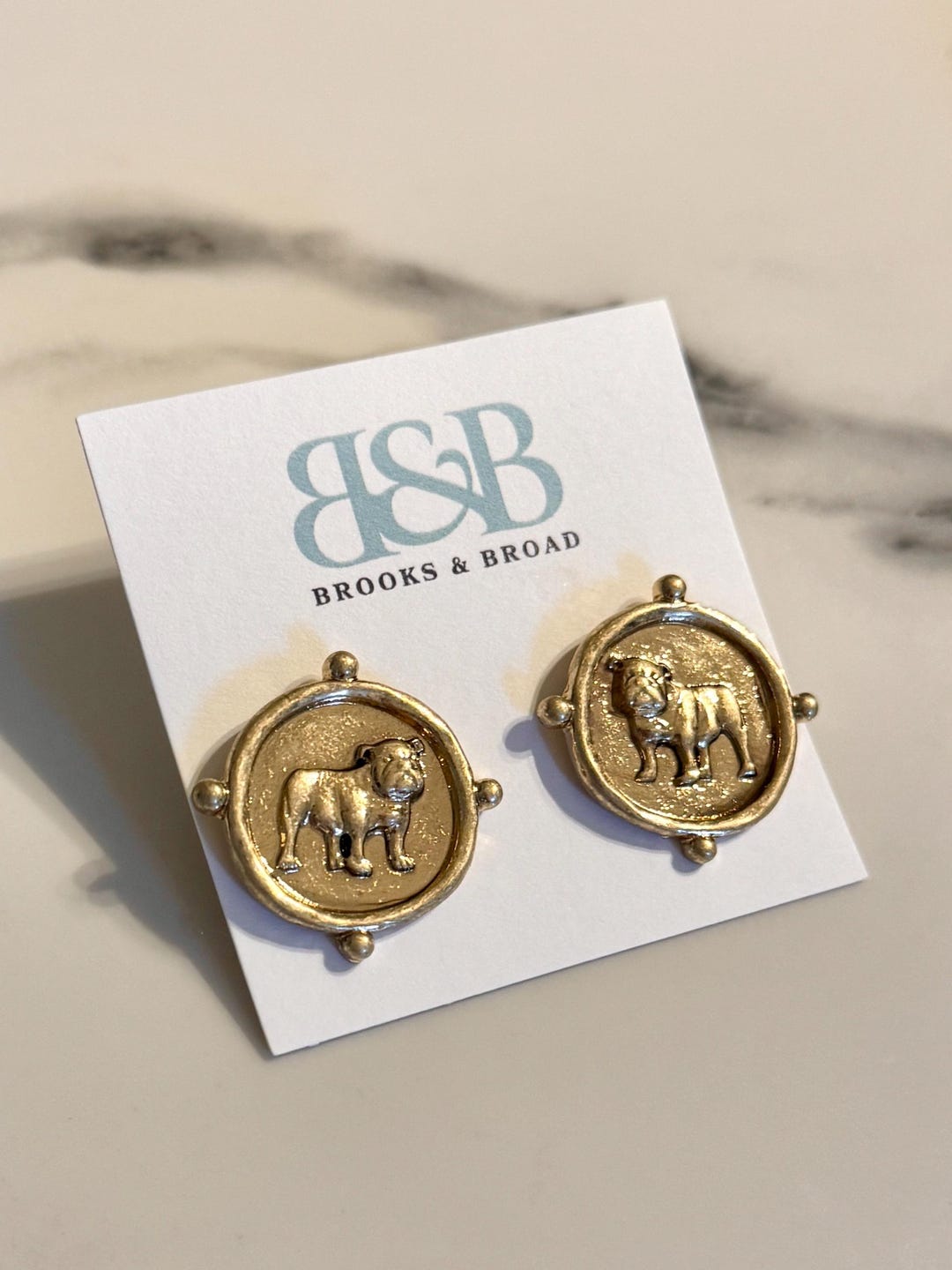 Vintage Gold Bulldog Coin Earrings - Etsy