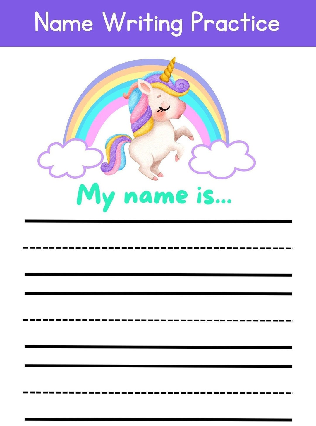 Printable Toddler Worksheet | Name Writing Practice for Kids Printable ...
