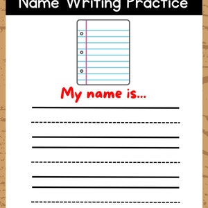 Printable Toddler Worksheet | Name Writing Practice for Kids Printable ...