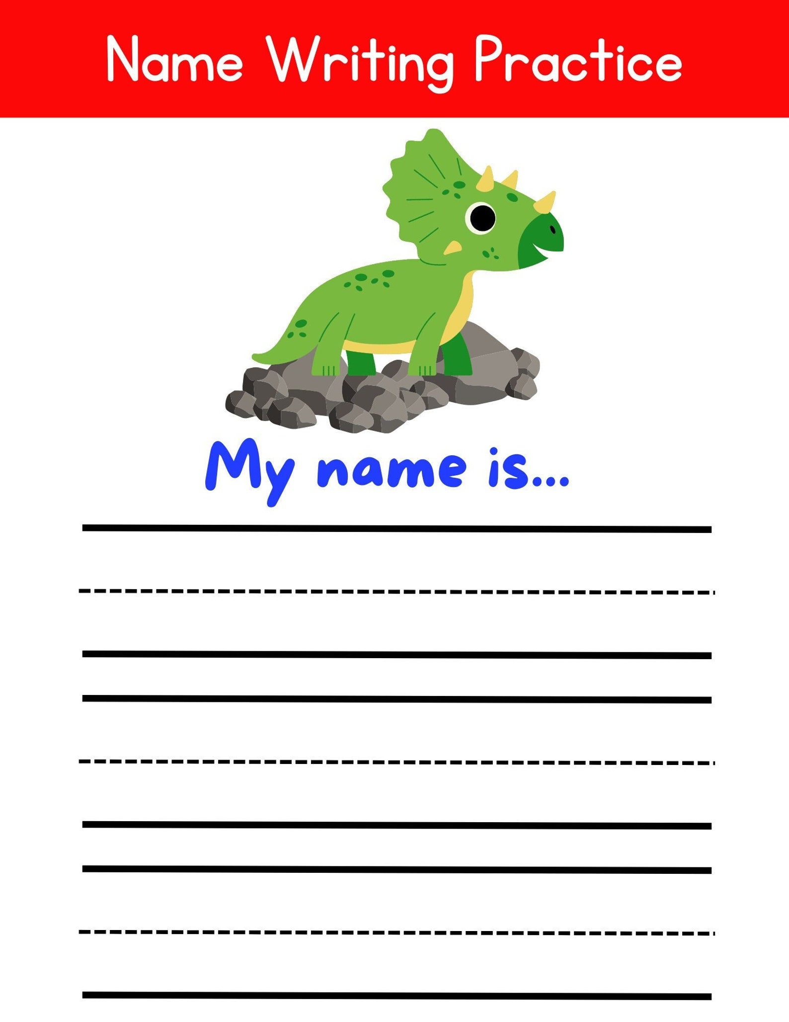 Printable Toddler Worksheet | Name Writing Practice for Kids Printable ...