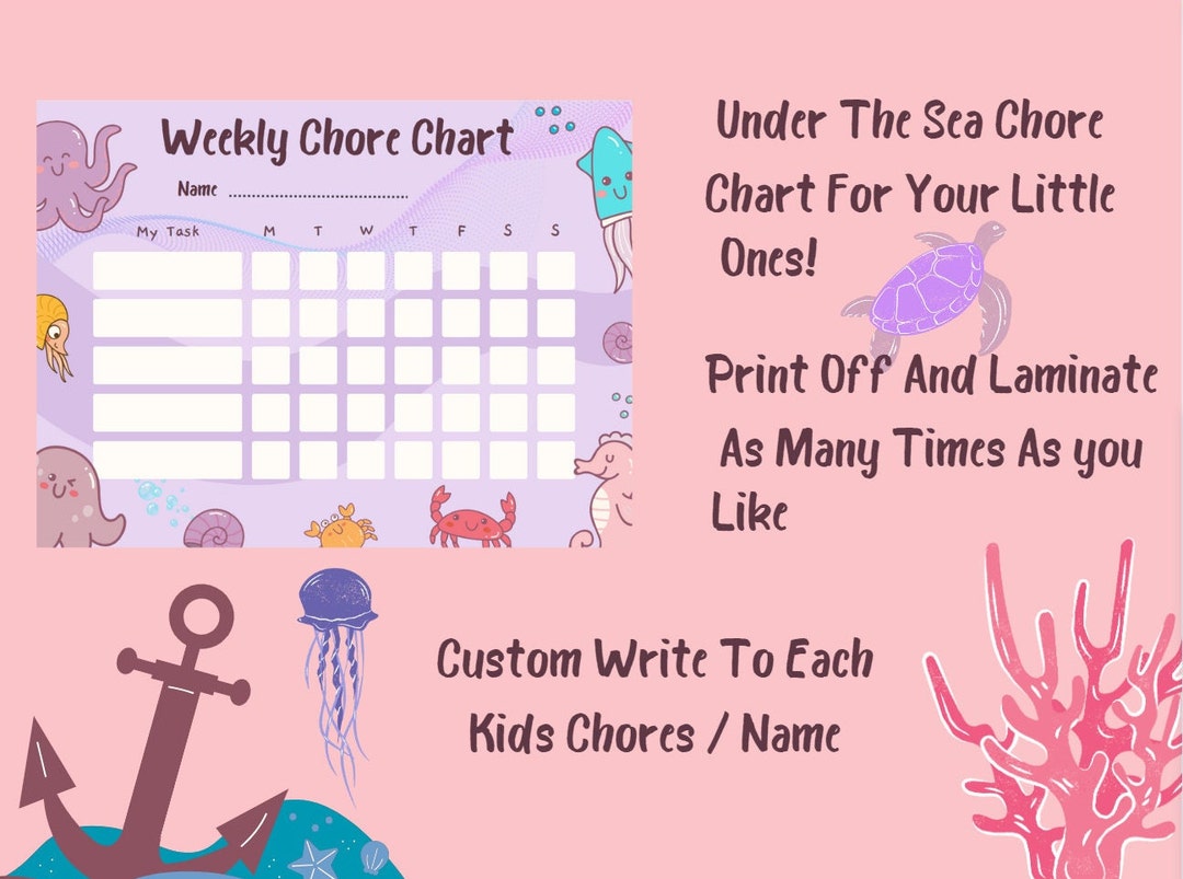 Under the Sea Kids Chore Chart - Etsy