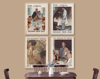 Freedom to Worship Norman Rockwell Rare Art Print From the Four ...