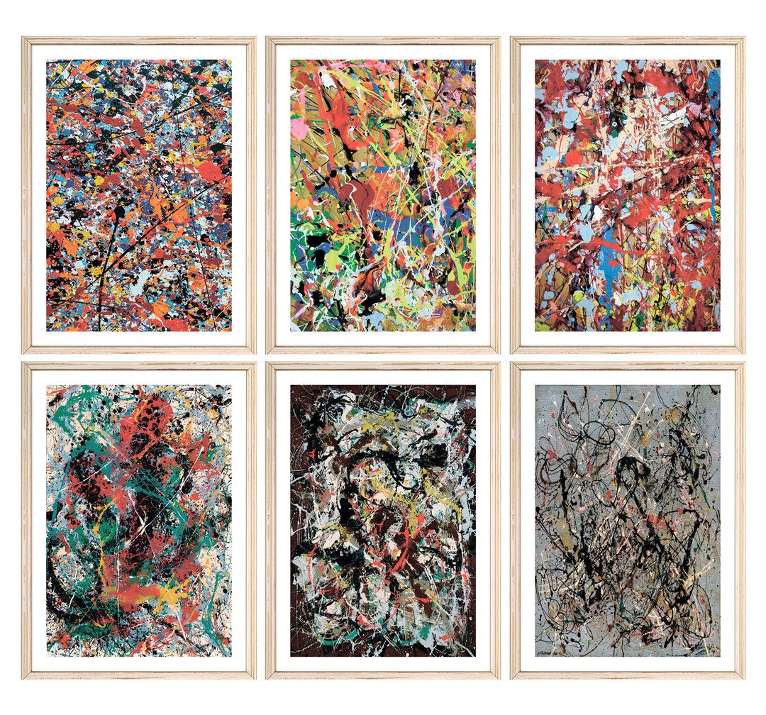 Set of 6 Jackson Pollock Abstract Print,exhibition Poster,pollock ...