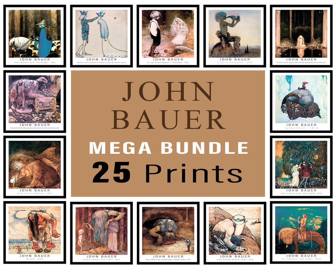 Set of 25 John Bauer Print,25 Print of John Bauer,bauer Painting,bauer ...