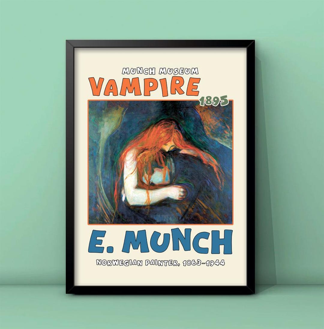 Edvard Munch Vampire 1895 Print,female Humans With Long Hair in Art ...