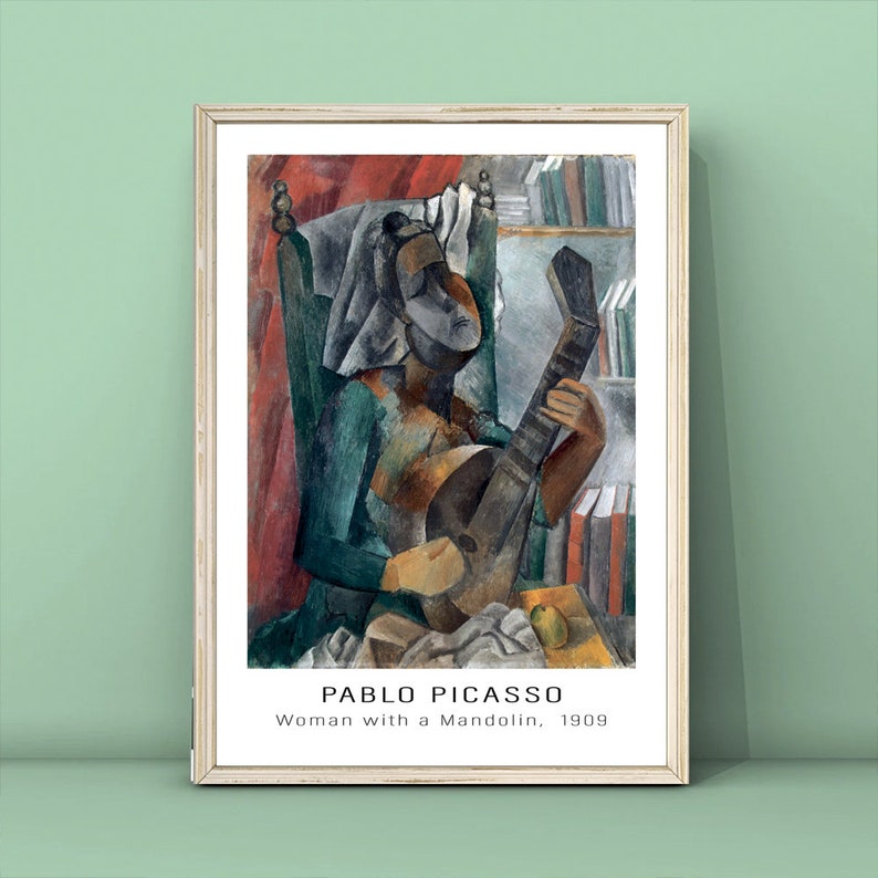 Pablo Picasso Frau mit Mandoline Druck,Picasso Gemälde,Kubistische ...