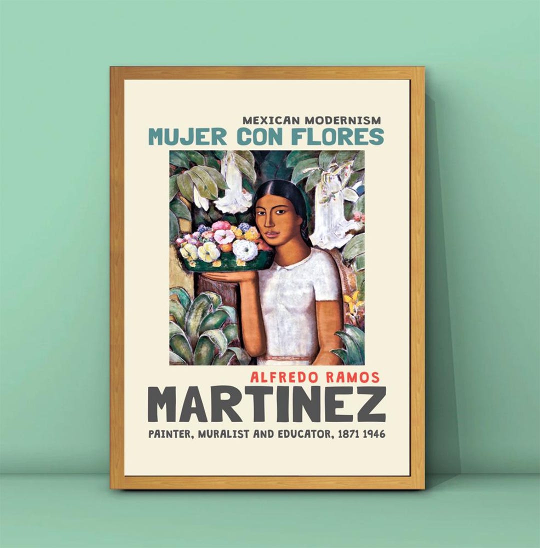 Alfredo Ramos Martinez Mujer Con Flores Druck, Martinez Gemälde, Frau ...