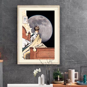 Edward Hopper Boy and Moon Poster,altered Art Print,the Moon Painting ...