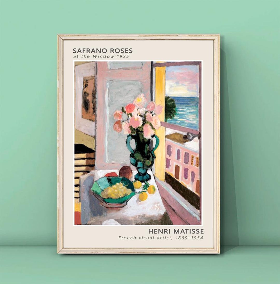 Henri Matisse, Safrano Roses at the Window 1925 Print,matisse Painting ...