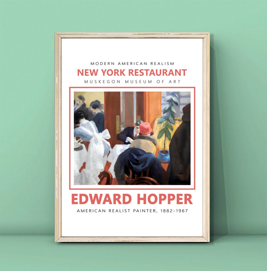 Edward Hopper, New York Restaurant Print Wall Art,hopper Painting ...