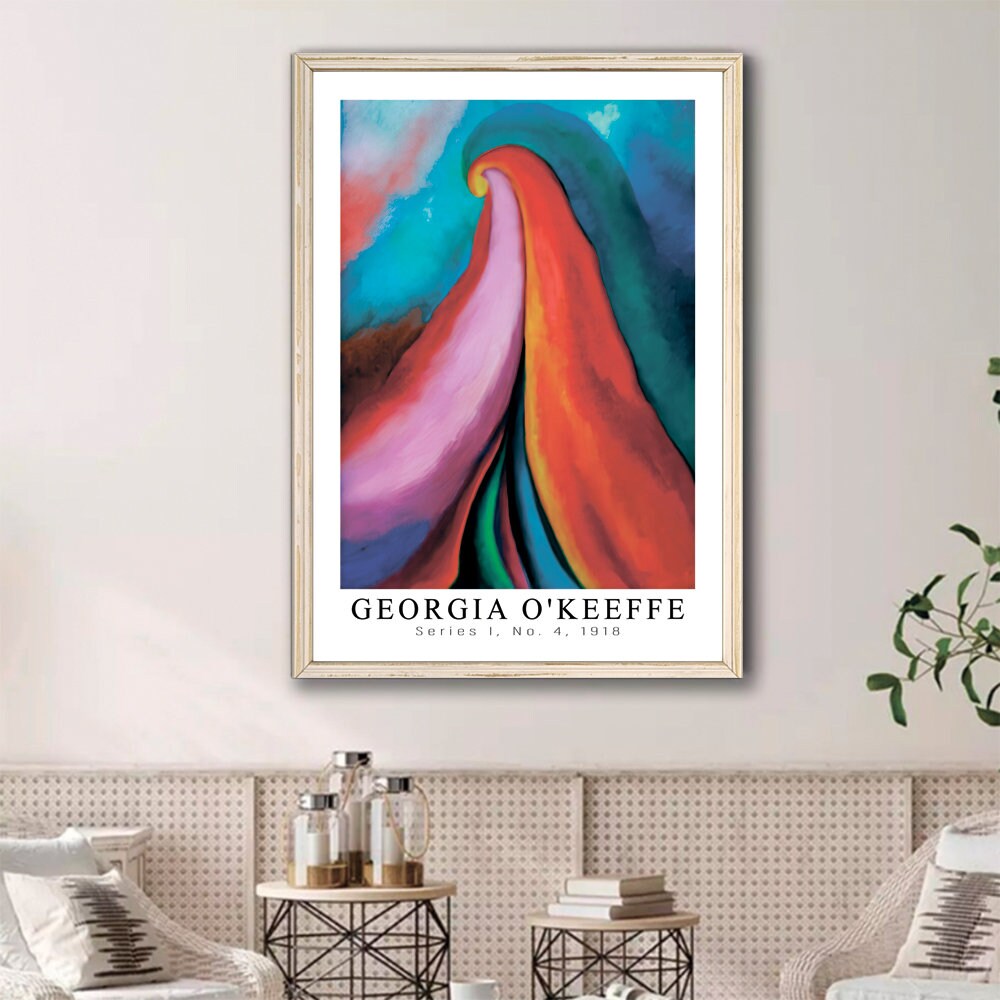 Set of 3 Georgia O'keeffe Print,o'keeffe Painting,music Pink and Blue ...