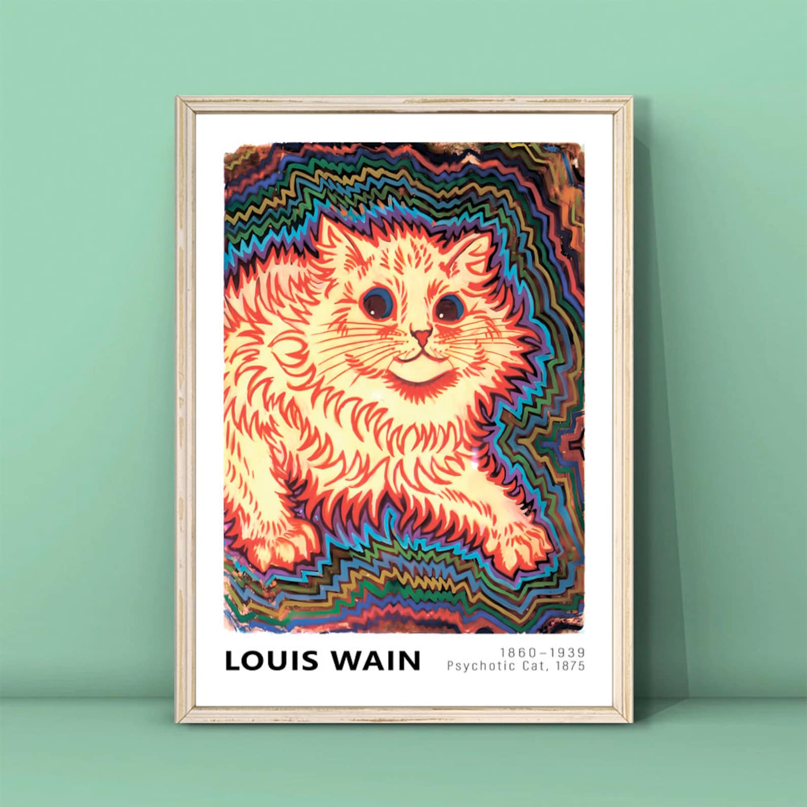 Louis Wain Cat Illustration Poster: Vintage Wall Art (digital Download ...